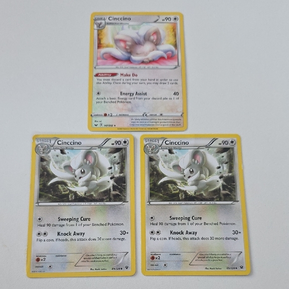 Pokemon | Toys | Pokemon Cincinno Card Trio With Yellow Borders | Poshmark